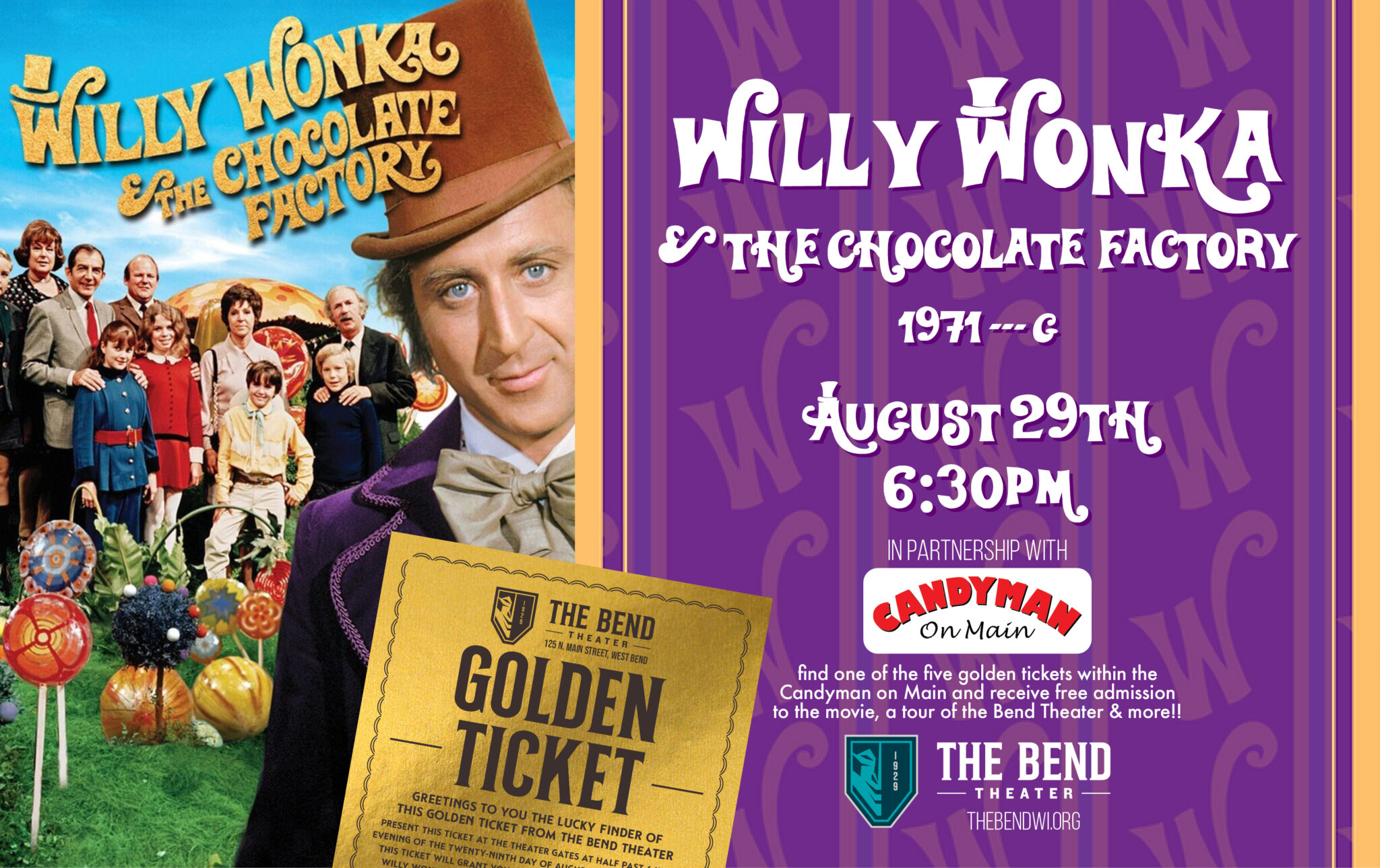 Willy Wonka & the Chocolate Factory (1971 - G) - The Bend Theater ...
